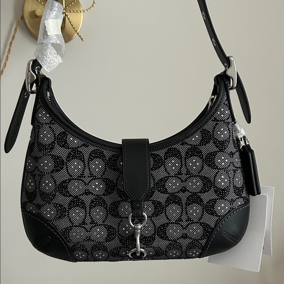 Bags | Coach Hamptons Hobo Bag In Crystal Signature Jacquard | Poshmark